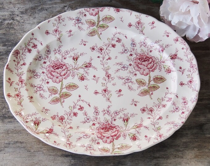 Johnson Brothers Rose Chintz Platter Pink Multicolor 13" Platter ...