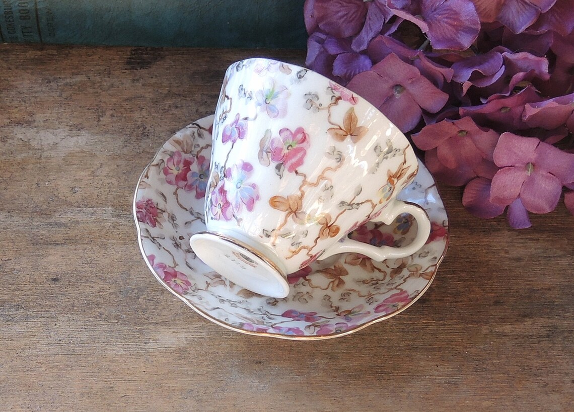 Lefton China Violet Chintz Tea Cup Set Made in Japan 2119 Tea - Etsy