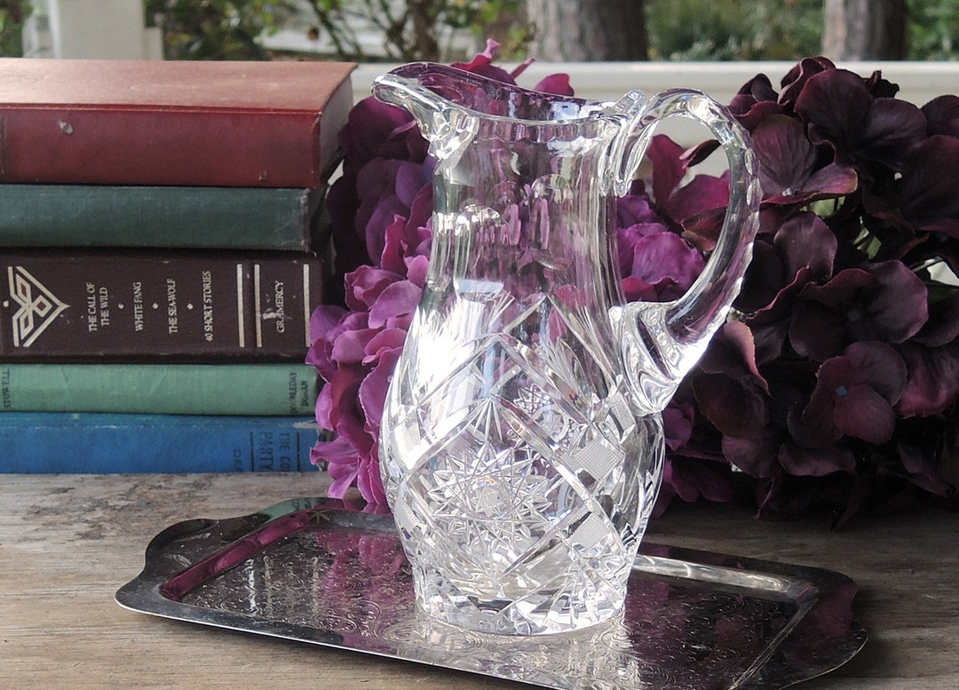 Gorgeous Cut Crystal Pitcher With Hobstar Pattern Lead Crystal - Etsy