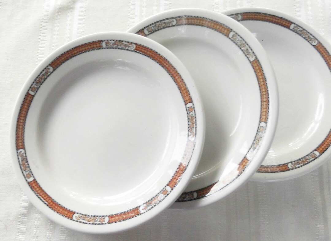 Vintage Restaurant Ware Jackson China Plates, Set of 3, Rustic, Cottage ...