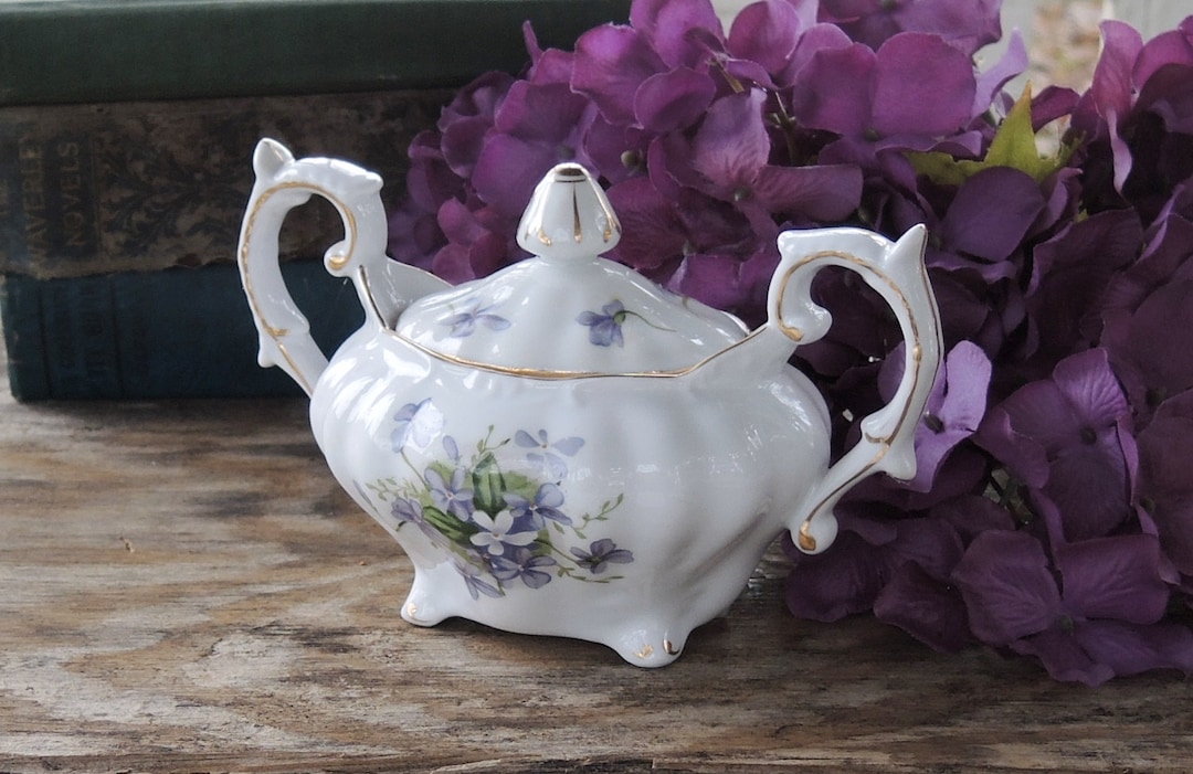 Rossetti Spring Violets Sugar Dish Purple Violets Occupied Japan Made ...