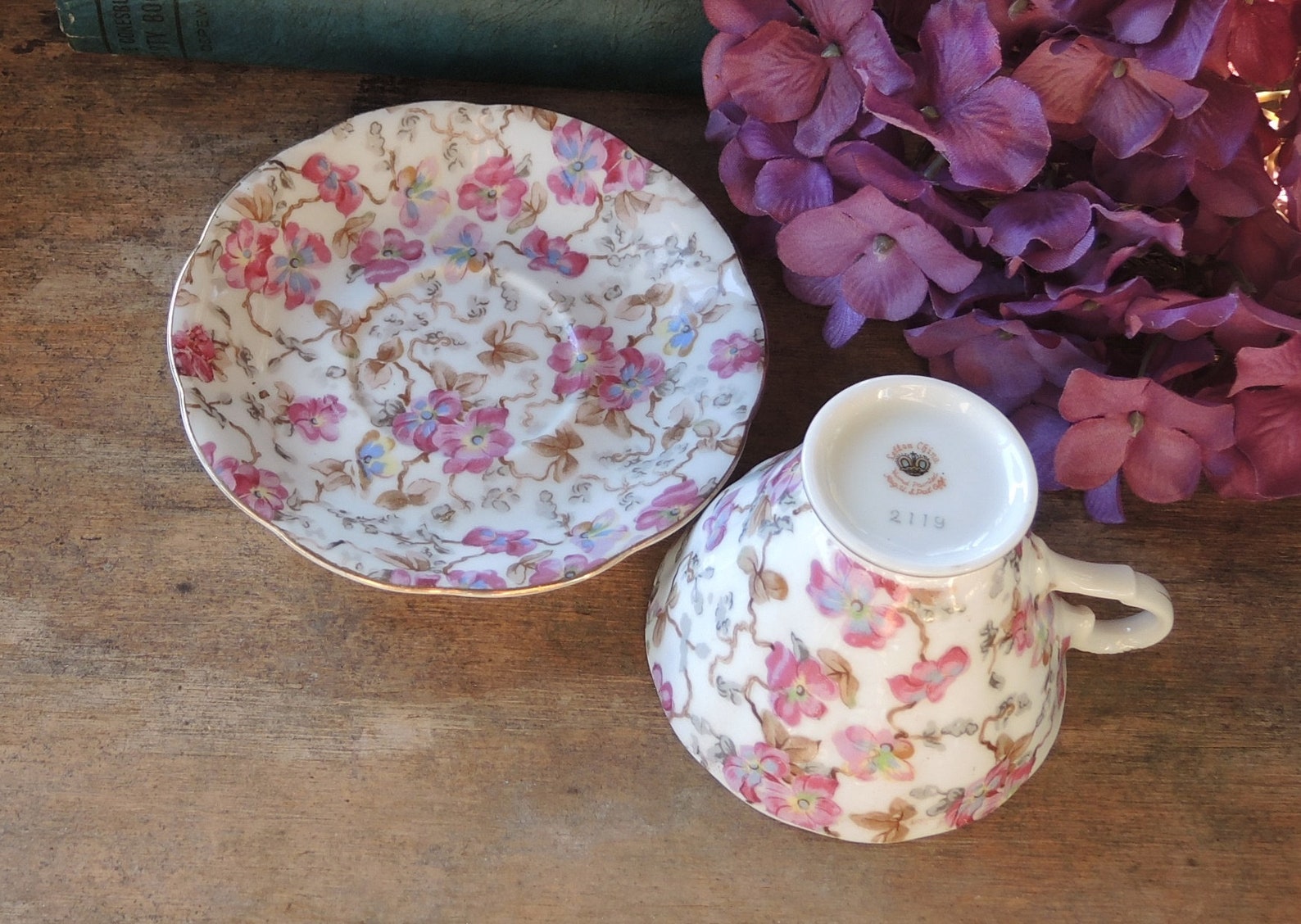Lefton China Violet Chintz Tea Cup Set Made in Japan 2119 Tea - Etsy