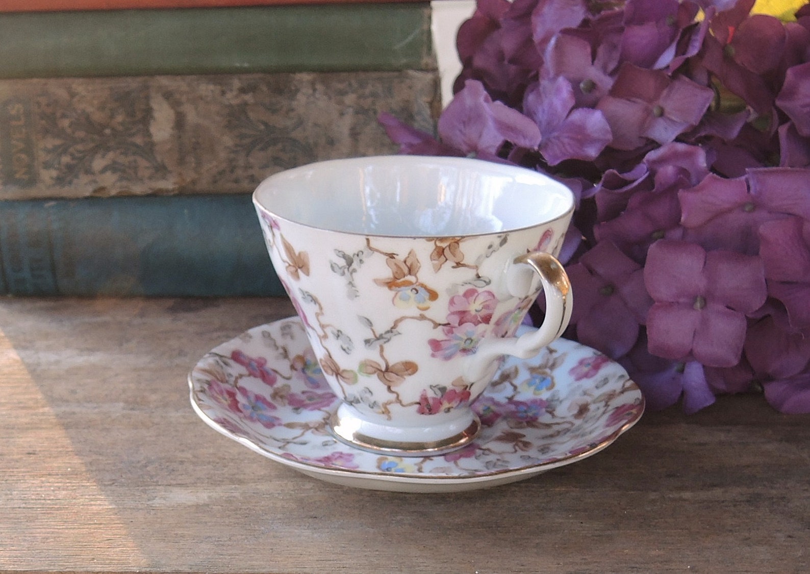 Lefton China Violet Chintz Tea Cup Set Made in Japan 2119 Tea - Etsy