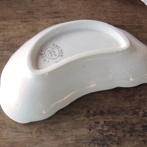 Anchor Pottery Co. Brown Transferware Bone Dish Elite Crescent Dish Ca ...