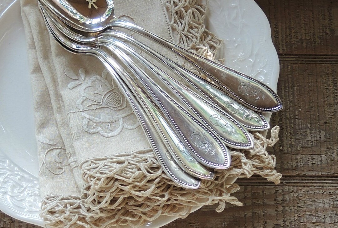 German Silverplate Table or Serving Spoons Set of 6 Gowe Wellner ...