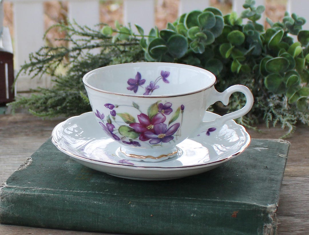 Royal Sealy Violets Teacup Set Tea Party Bridesmaid Luncheon Set Made ...