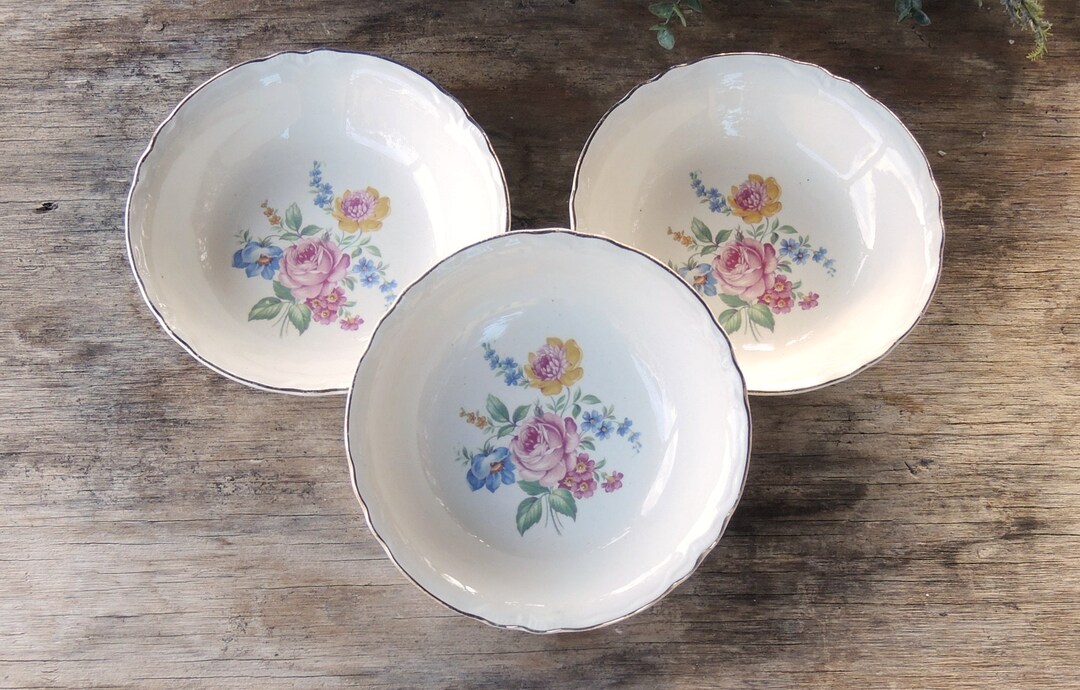 Scio Hazel Cottage Style Coupe Cereal Bowls Set of 3 SCIO Cottage Chic ...