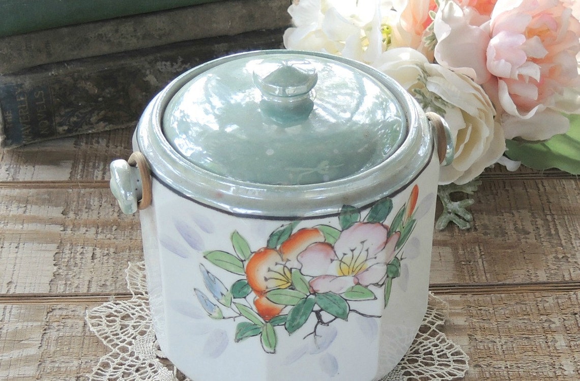 Vintage Japanese Lusterware Hand Painted Ginger or Cookie Jar | Etsy