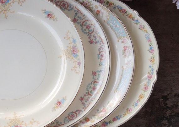 Mismatched Dinner Plates Set of 4 Plates for Wedding | Etsy