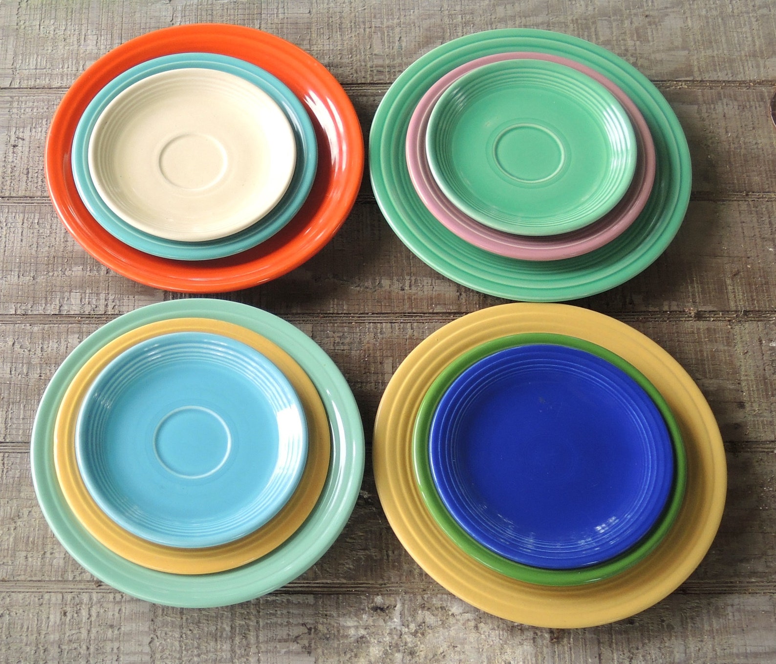 Homer Laughlin Mismatched Fiesta Saucers Set of 4 Plates for | Etsy