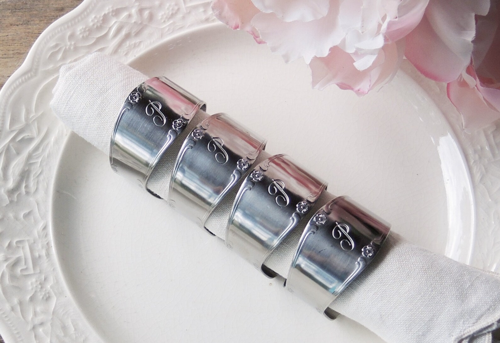 Vintage Stainless Steel Custom Craft Initial P Napkin Rings - Etsy