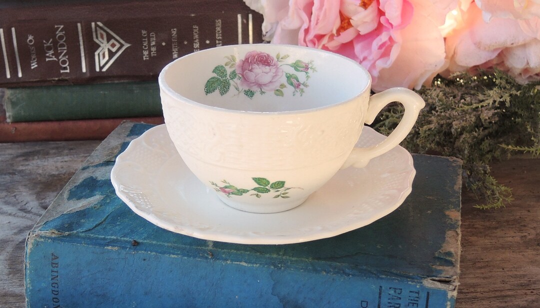 Washington Colonial June Rose Teacup and Saucer Set Vogue China High ...