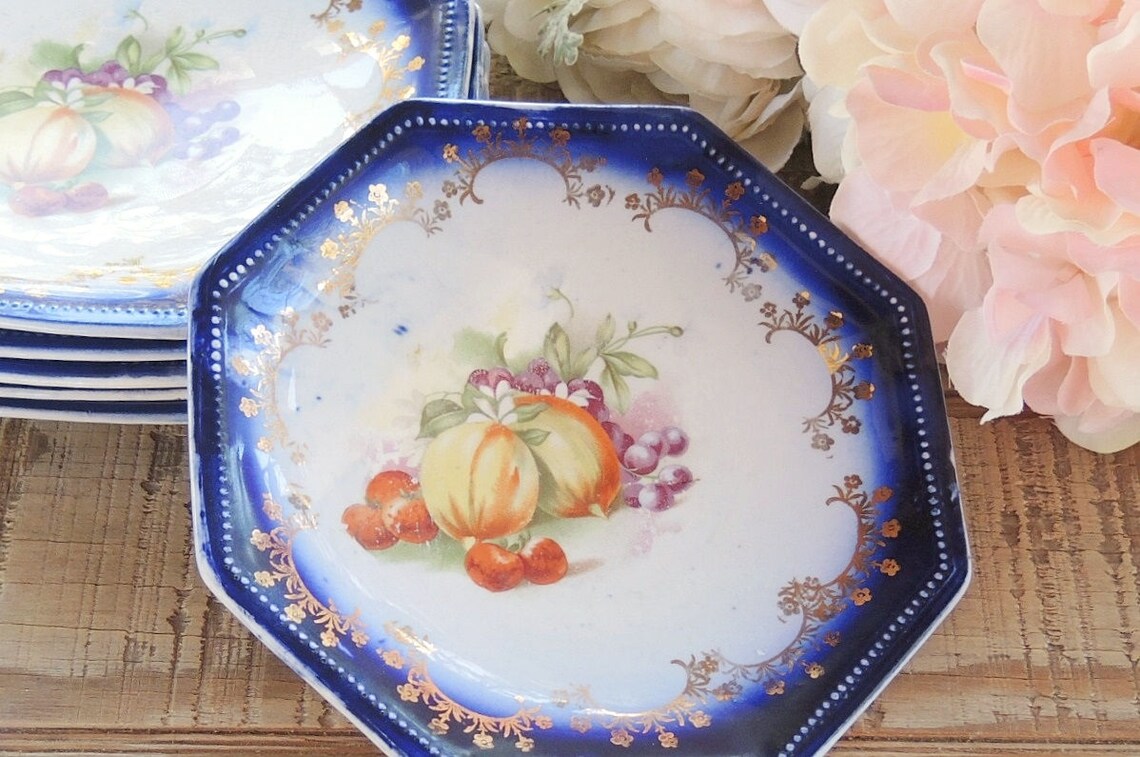 La Francaise Flow Blue Antique Octagon Dessert Plate Listing is for 1 ...