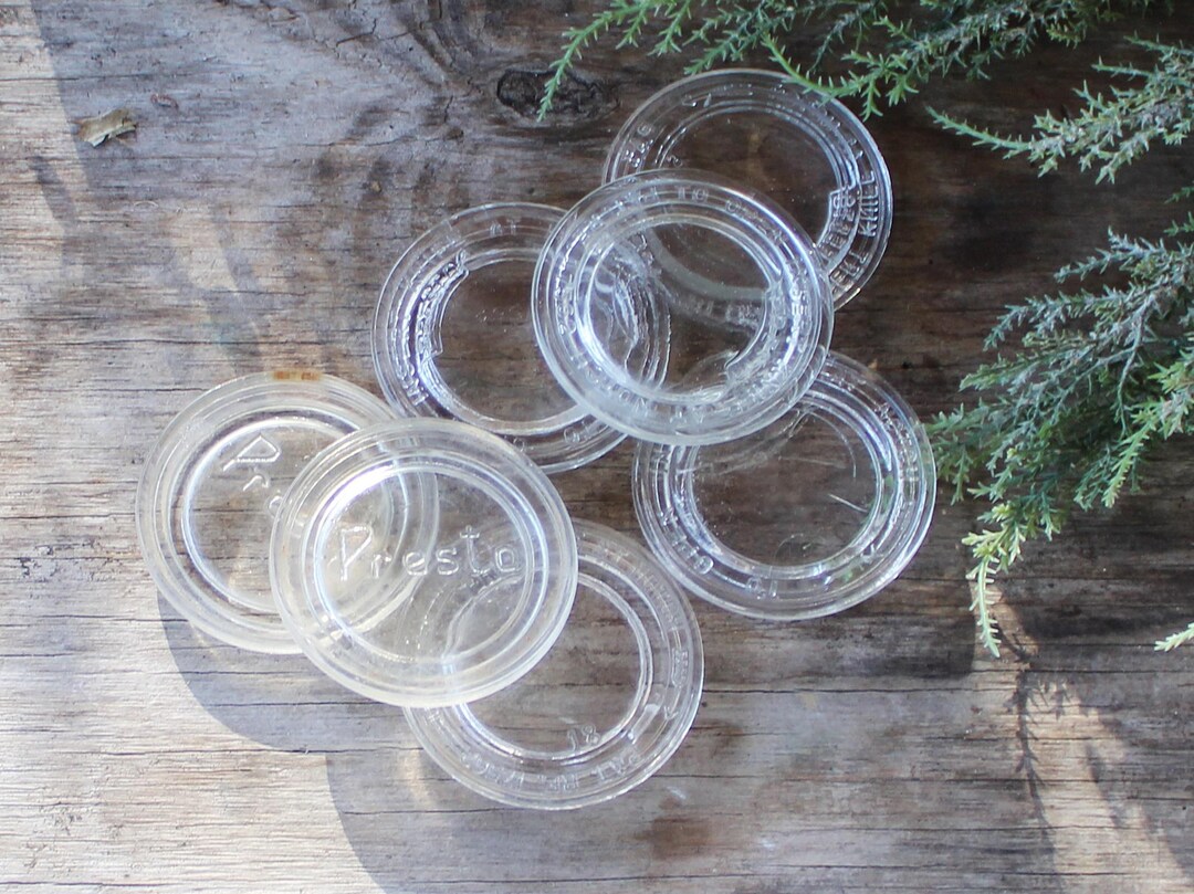 Vintage Presto Clear Glass Canning Jar Inserts Set of 7 EOJ Glass Seal ...