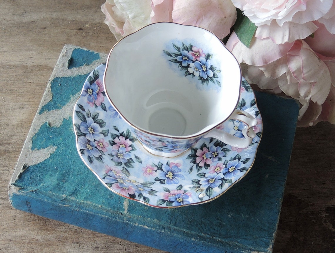 Royal Albert Blue Bouquet Tea Cup and Saucer Set Garden Party | Etsy