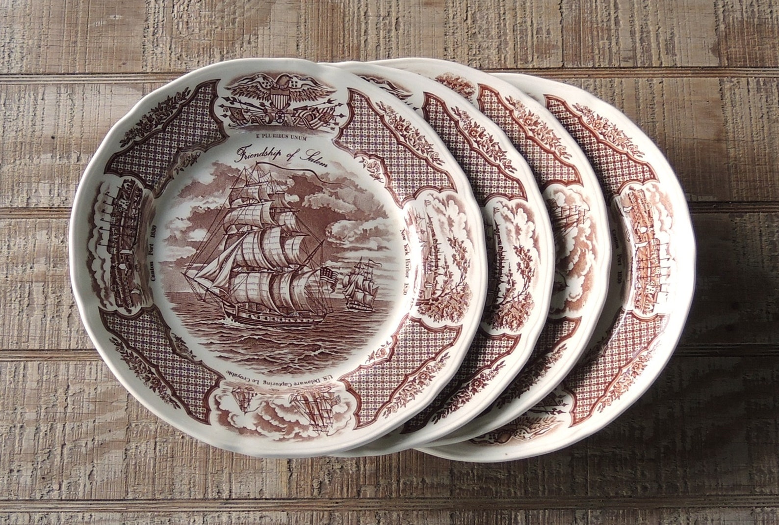 Dinner Plates Set of 4 Alfred Meakin Staffordshire Fair Winds the ...