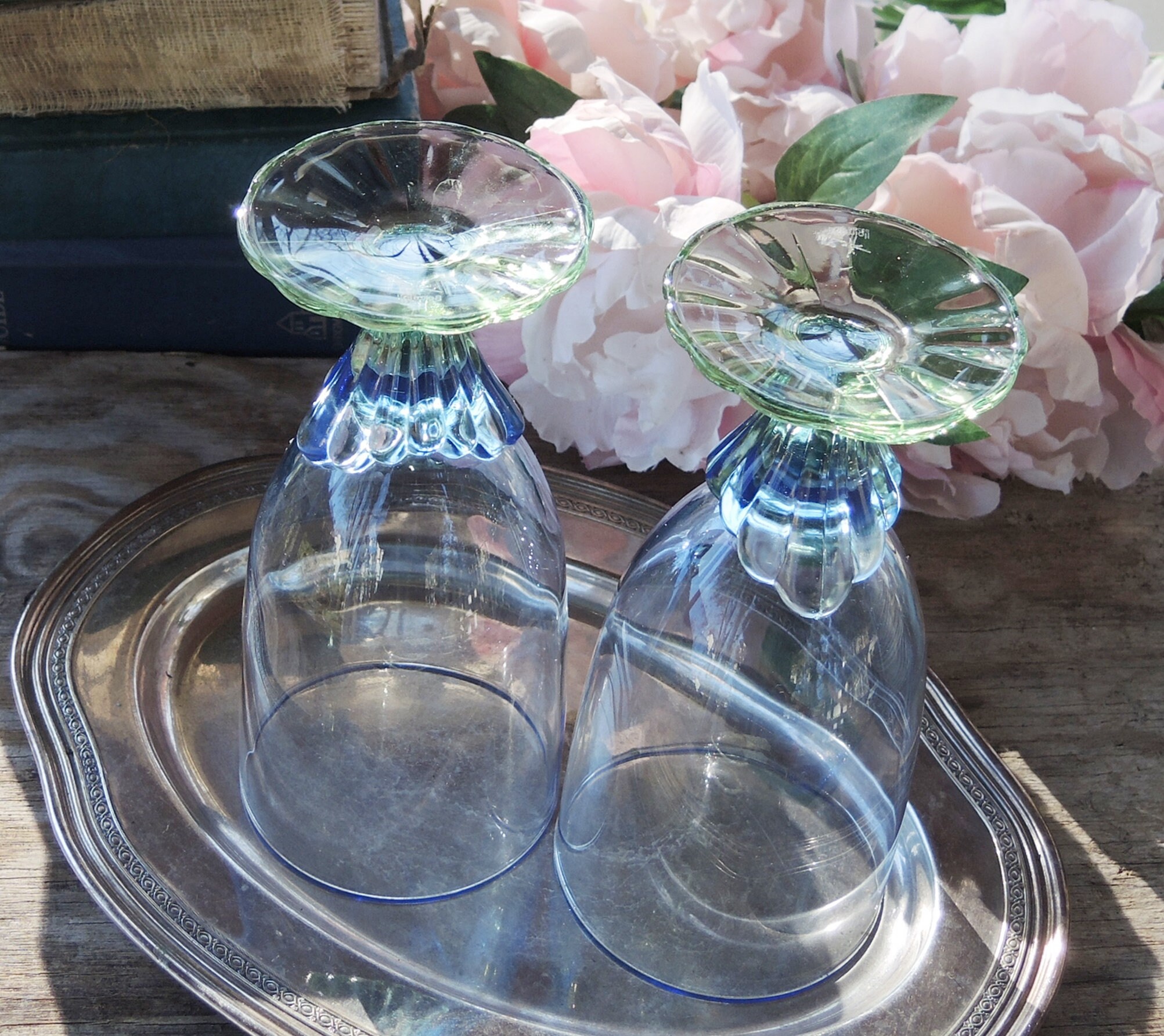 Bormioli Rocco Bahia Footed Ice Tea Glasses Set of 2 Vintage - Etsy