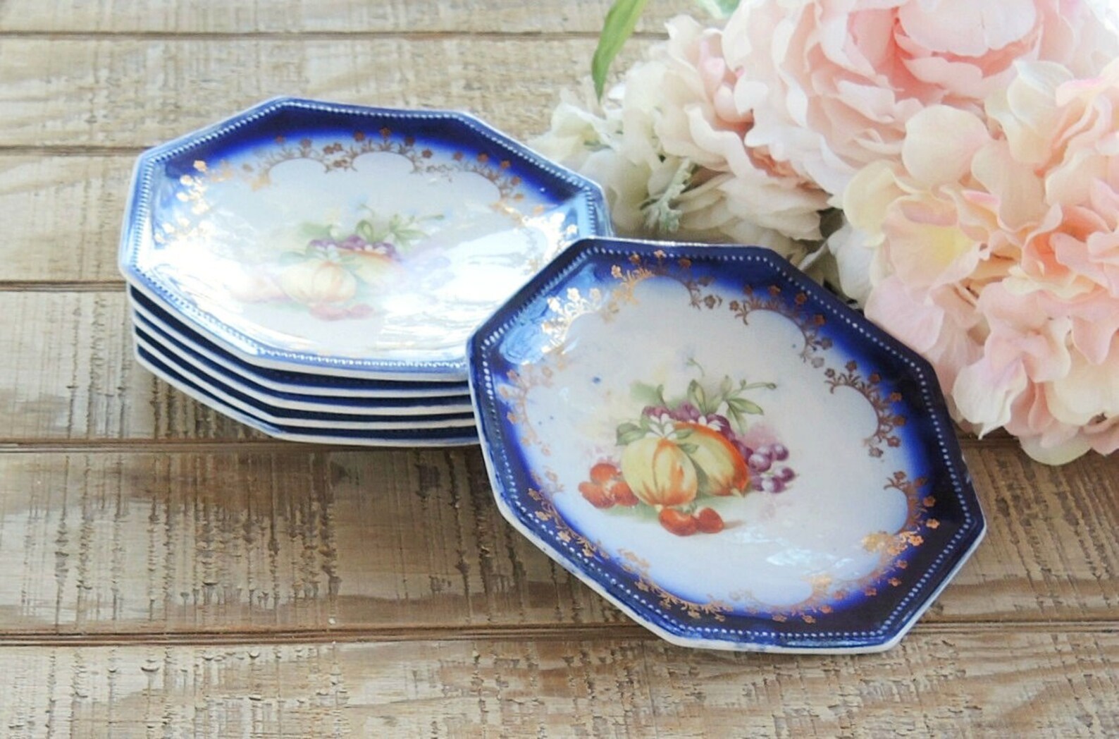La Francaise Flow Blue Antique Octagon Dessert Plate Listing is for 1 ...