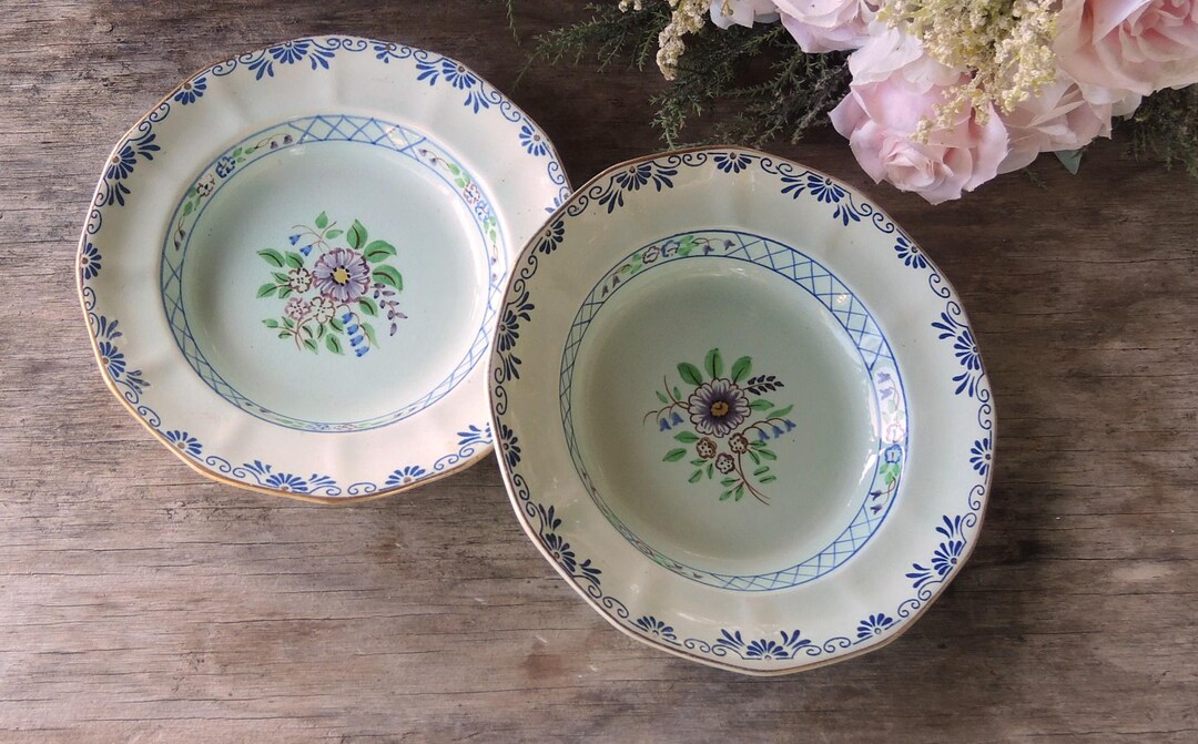 Vintage Adams Calyx Ware Rim Soup Bowls Set of 2 Salad Bowls Hand ...