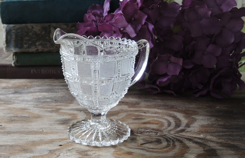 Imperial Glass Beaded Block Clear Pitcher Depession Glass - Etsy
