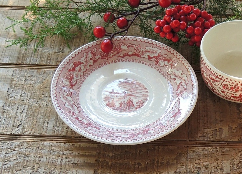 Royal China Memory Lane Red Transferware Tea Cup and Saucer - Etsy