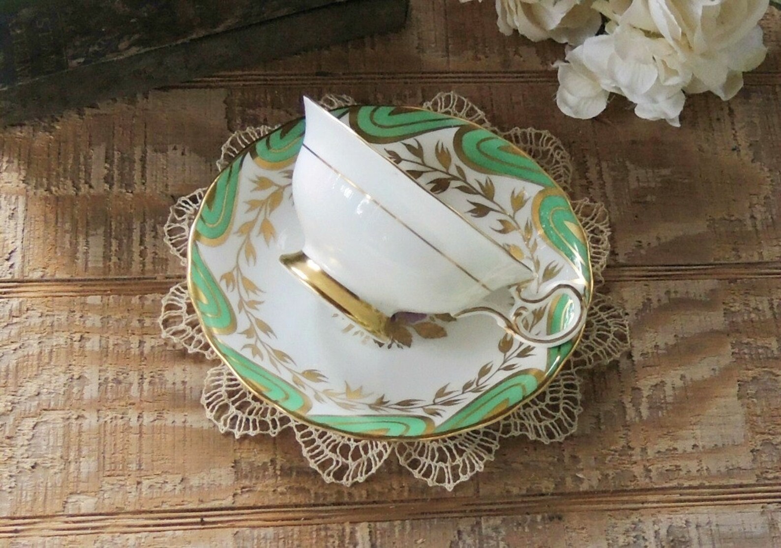 Royal Chelsea Tea Cup Set Fine English Bone China Green - Etsy