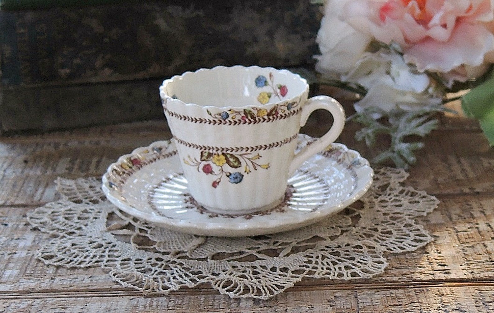 Vintage Spode Cowslip Demitasse Tea Cup and Saucer Set | Etsy