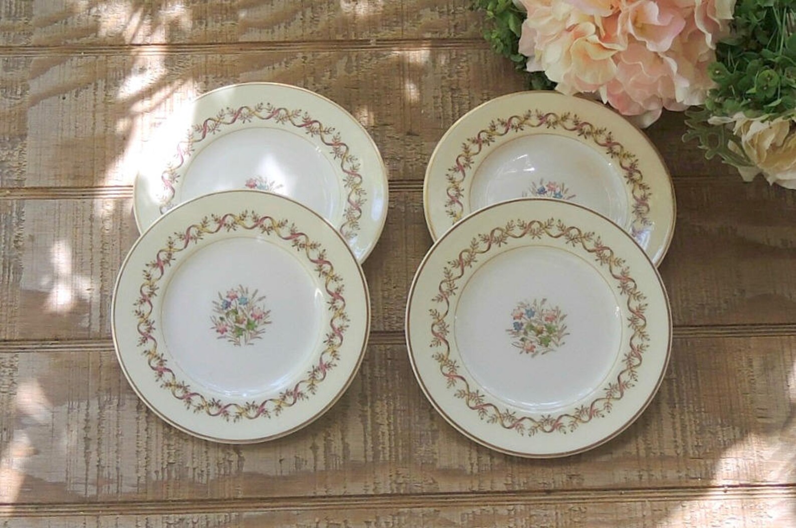 Wedgwood Sandringham Pink Bread and Butter Plates Set of 4 English ...