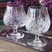 Mismatched Bevel Cut Crystal Brandy Snifters Glasses Set of 2 Cognac ...