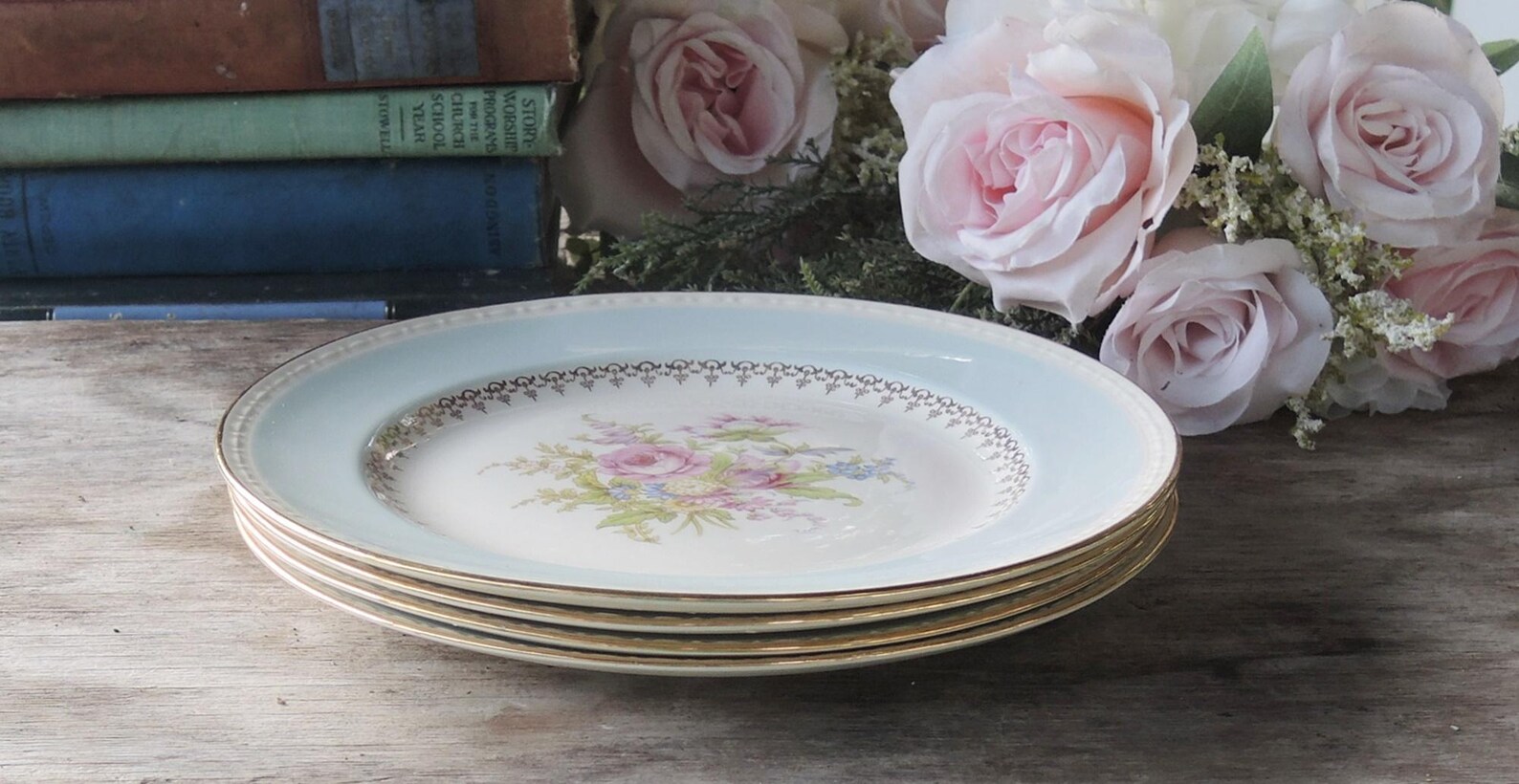 Homer Laughlin Chateau Lunch Plates Set of 4 Eggshell Georgian L51 N5 ...