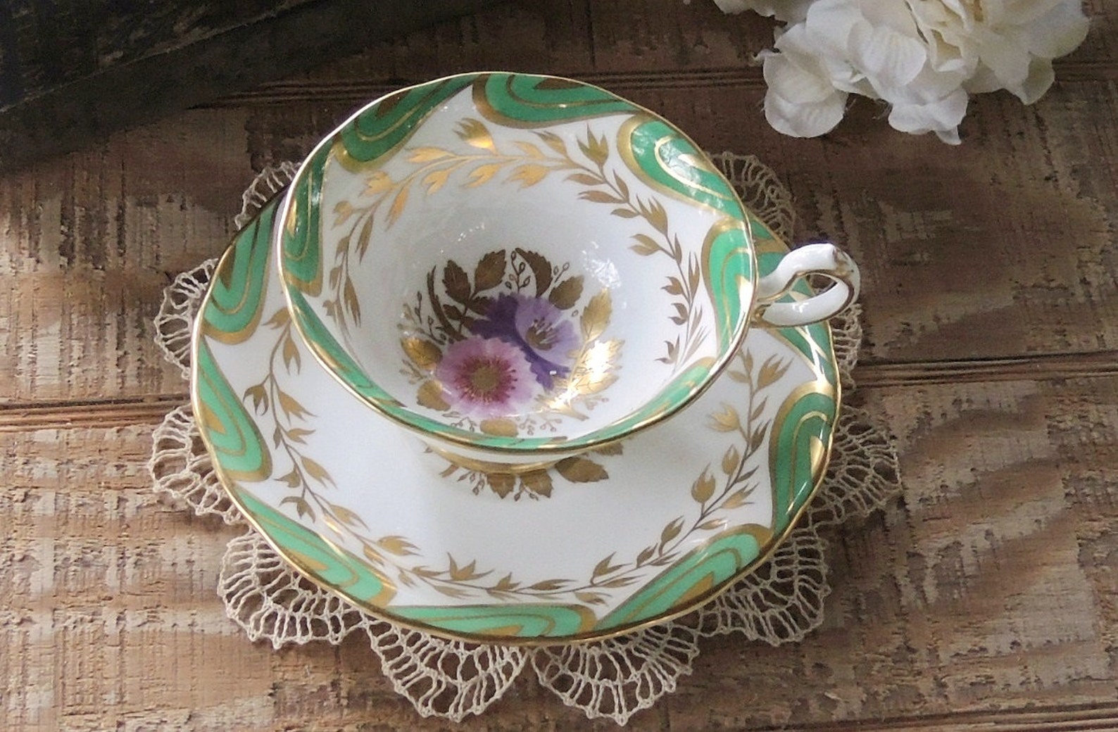 Royal Chelsea Tea Cup Set Fine English Bone China Green - Etsy