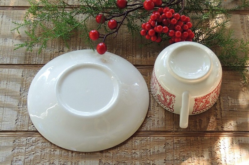 Royal China Memory Lane Red Transferware Tea Cup and Saucer - Etsy