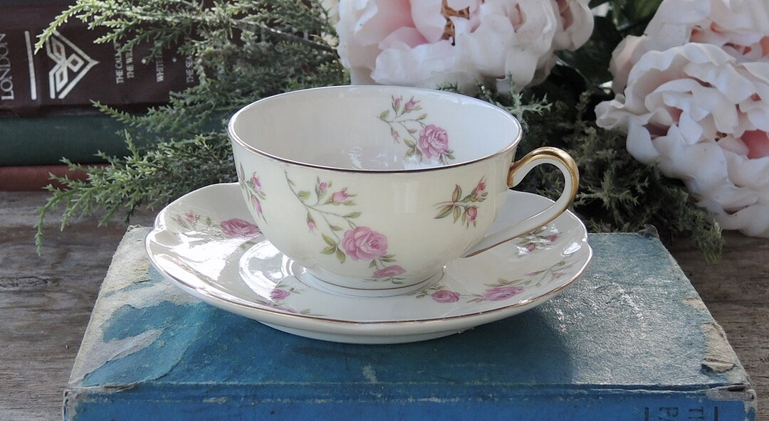 Theodore Haviland Delaware Tea Cup and Saucer, Made in New York Pink ...