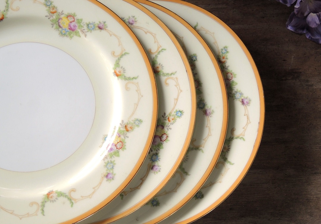 Occupied Japan Dinner Plates Set of 4 Hand Painted China Plates Hotta ...