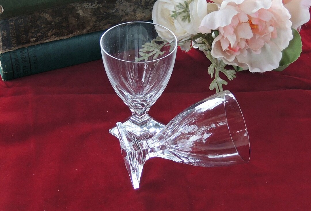 Modern Crystal Water Glasses Set of 2, Vintage Square Base Juice ...