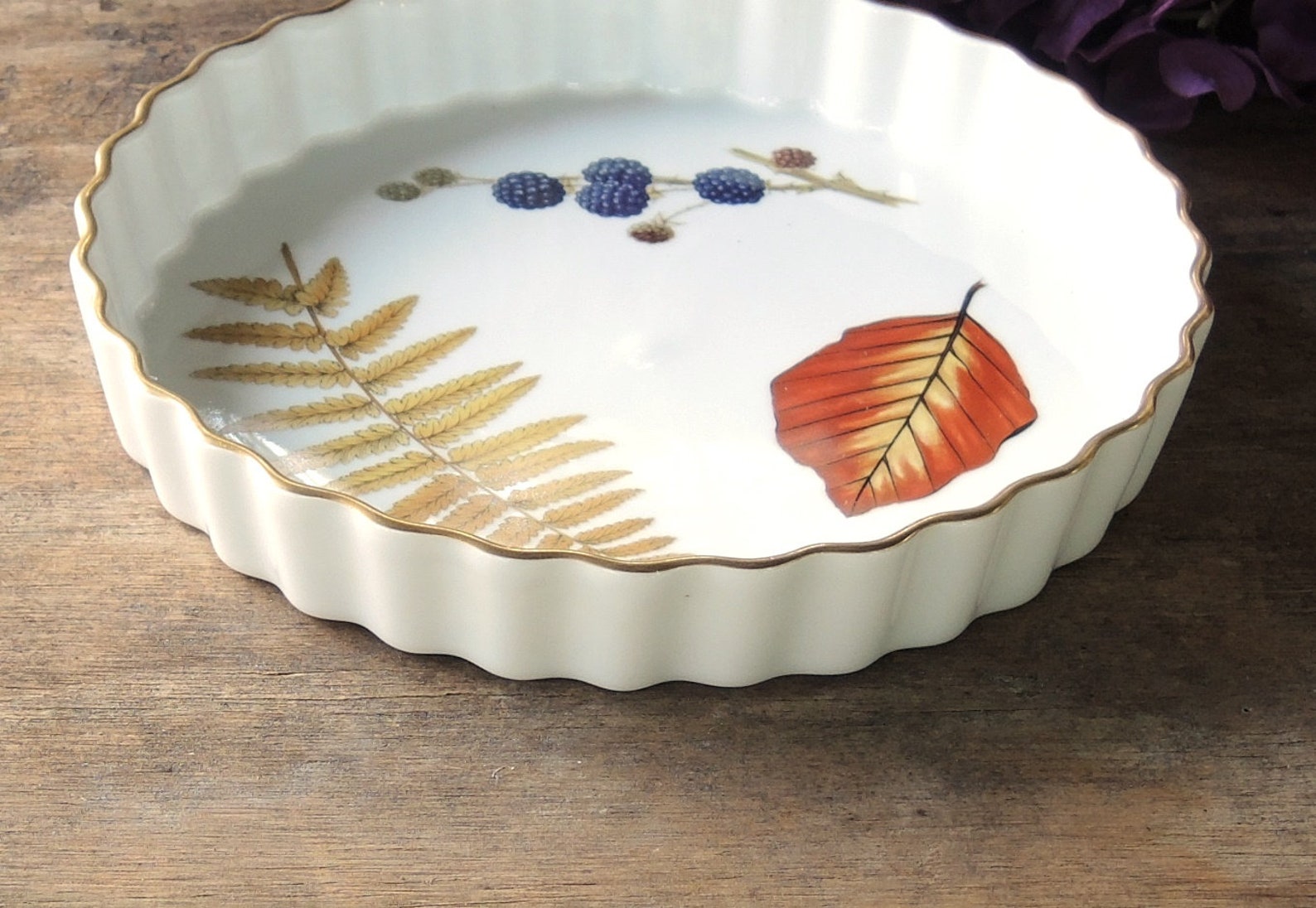 Royal Worcester Wild Harvest Flan Plate Flan Dish Vintage | Etsy