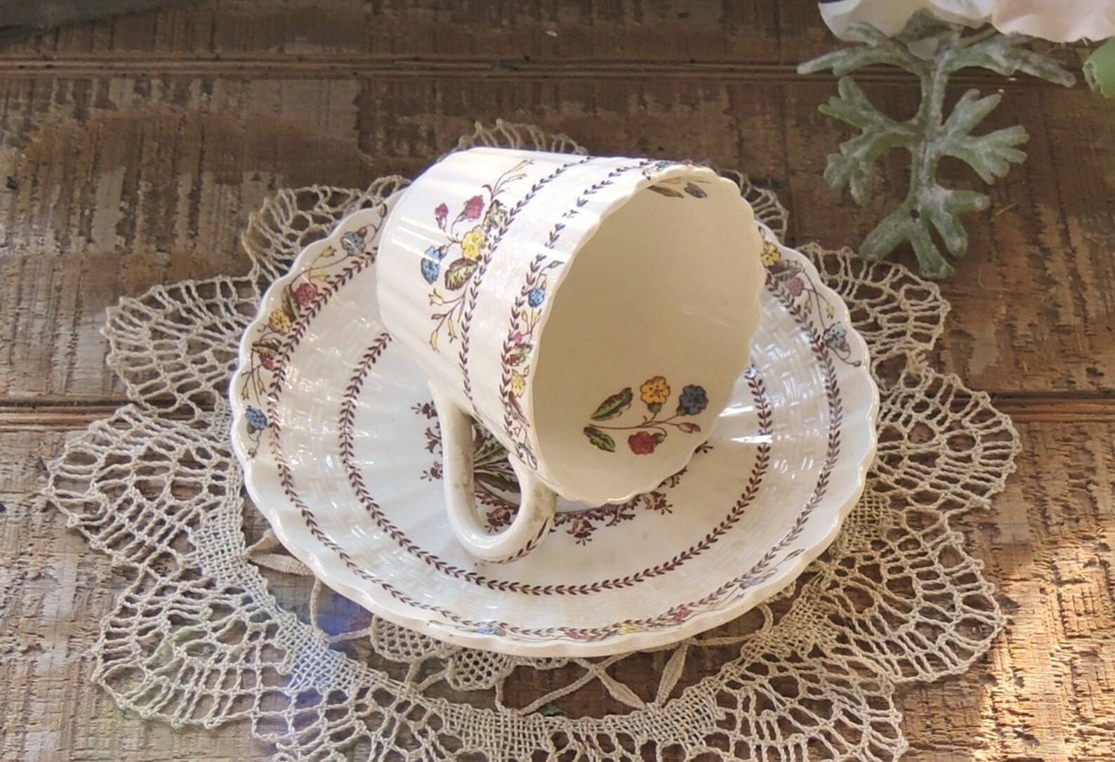 Vintage Spode Cowslip Demitasse Tea Cup and Saucer Set, English Bone ...
