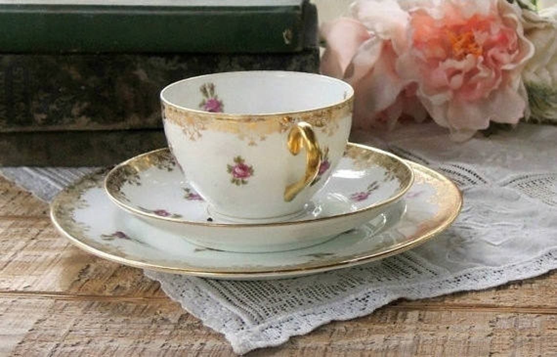 French Limoges Tea Cup Trio Set T & V Place Setting Tea Cup - Etsy