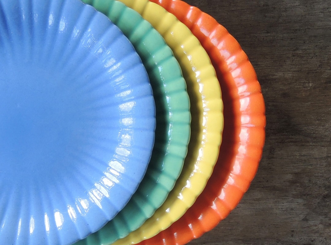 Stangl Colonial Mismatched Fiesta Lunch Plates Set of 4 Plates for ...