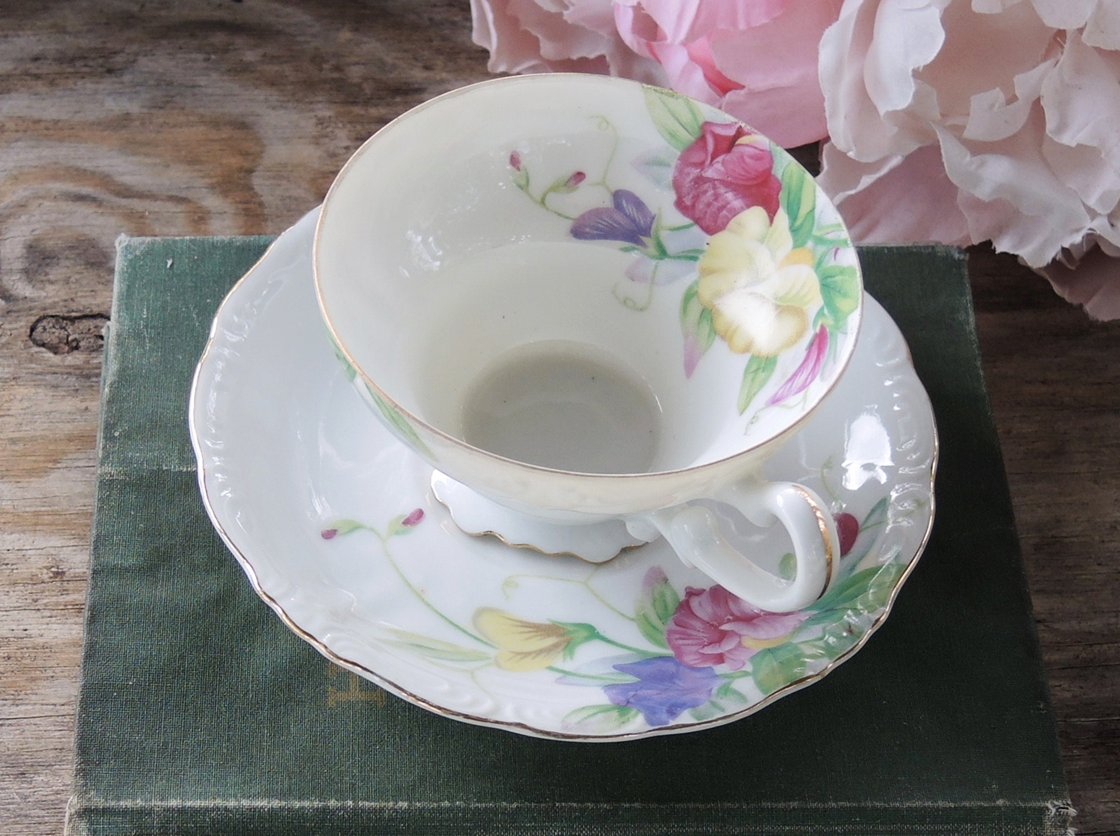 Cherry China Tea Cup and Saucer Tea Cup Set Made in Japan | Etsy
