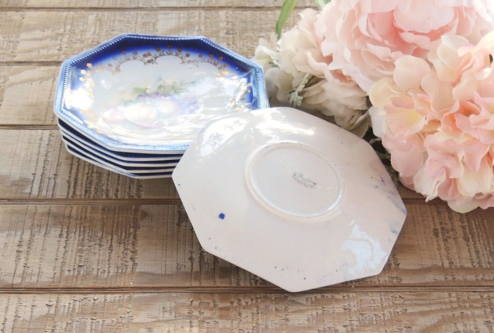 La Francaise Flow Blue Antique Octagon Dessert Plate Listing is for 1 ...