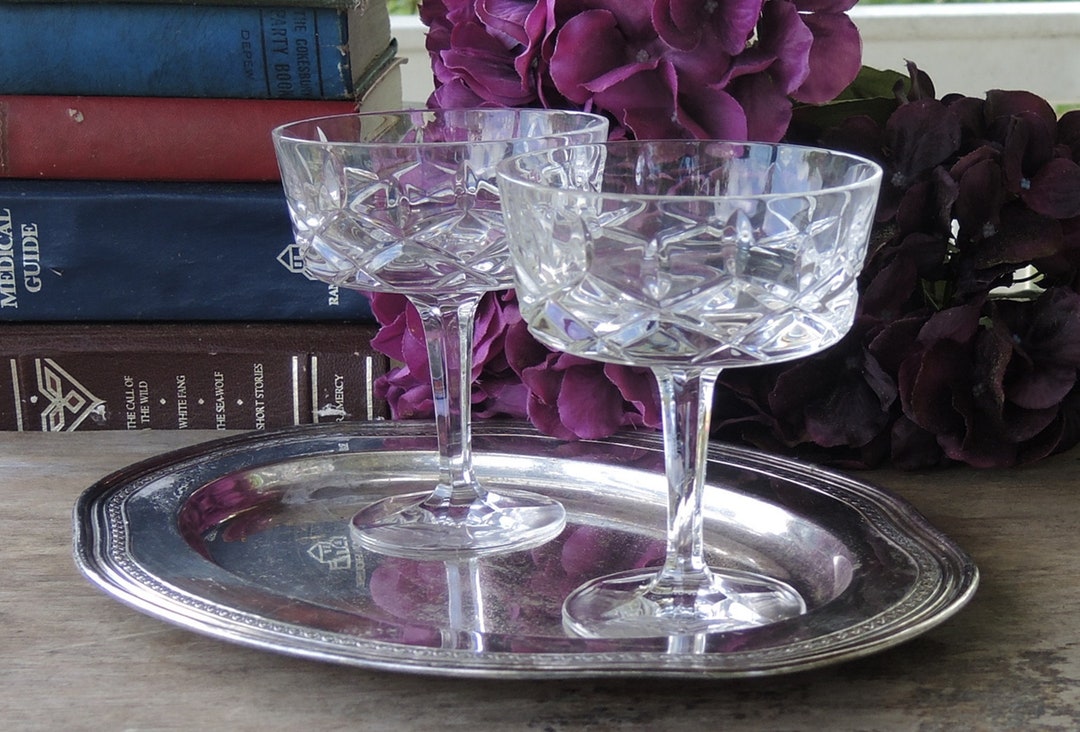 Gorham King Edward Champagne Glasses Set of 2 Bar Cart Glassware ...