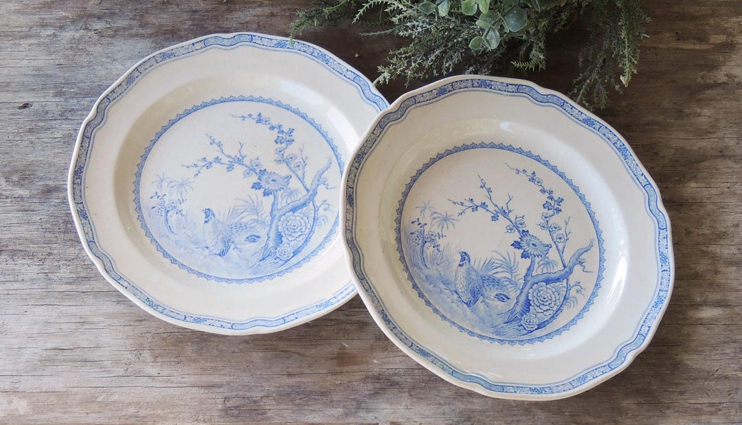 Furnivals Blue Quail Lunch Plates Set of 2 AS IS Condition Made in ...