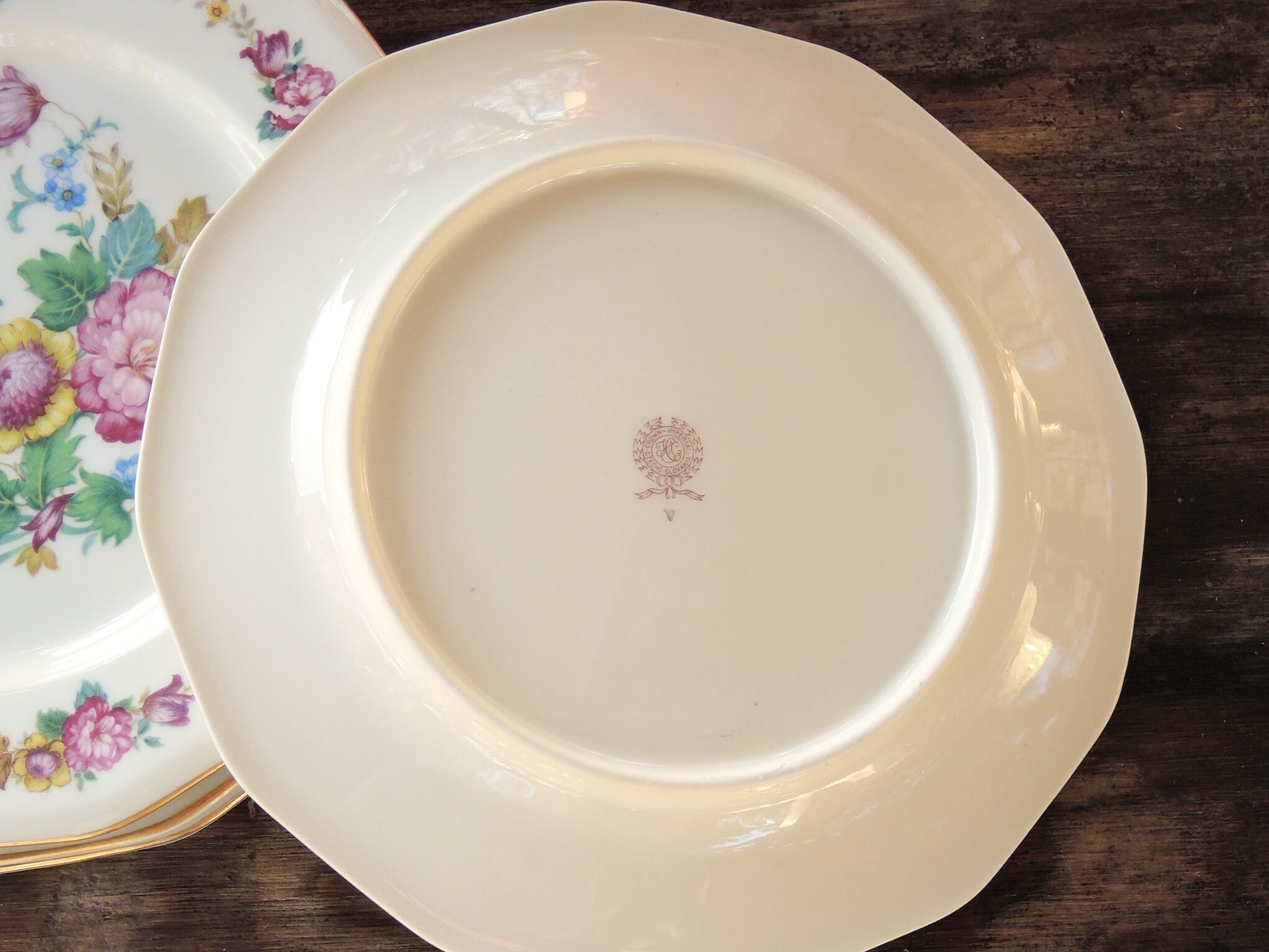 Crown Imperial China Ivory Rose Salad Plates Set of 4 Fine Czech China ...