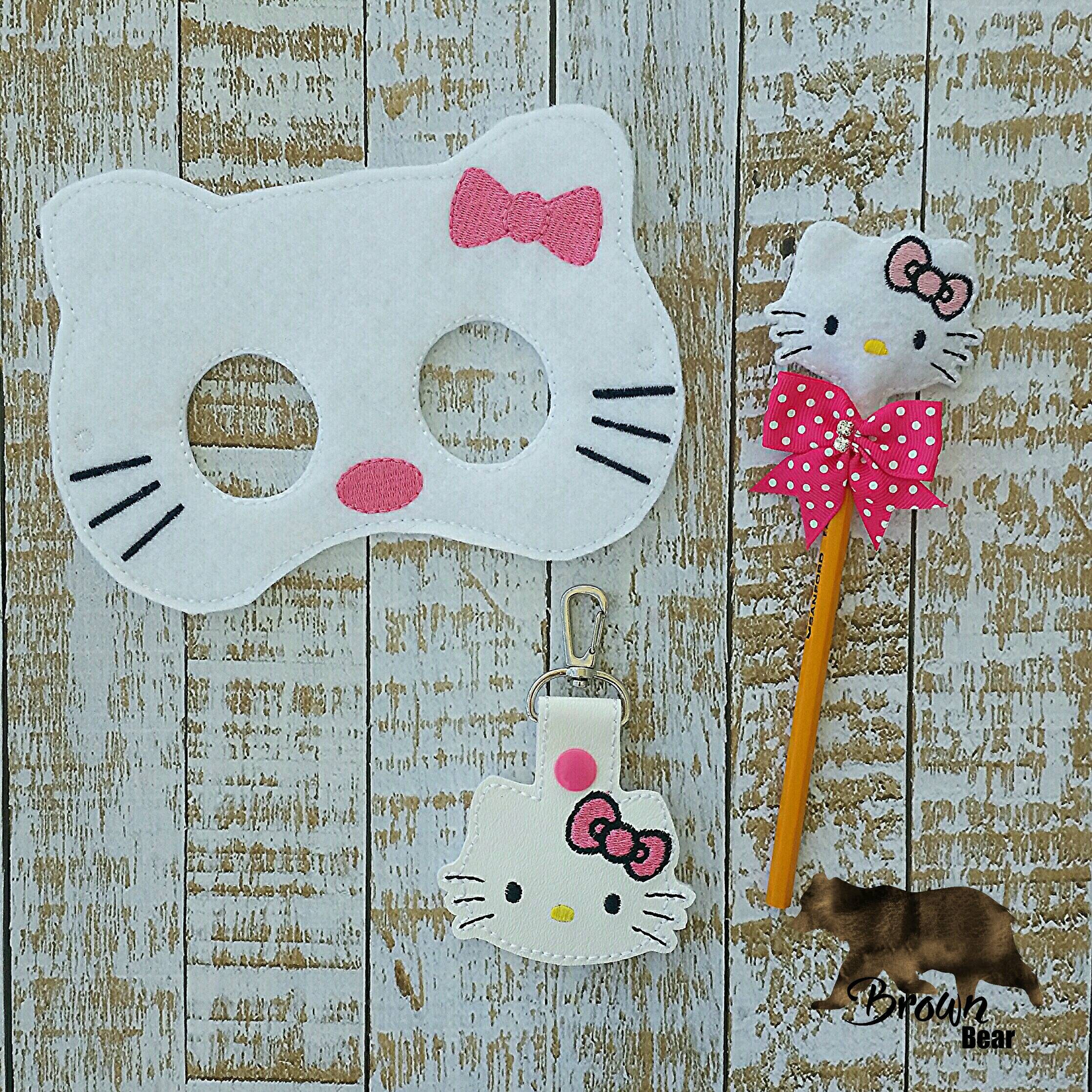 Hello Kitty inspired Felt Mask photo booth props Party Favor | Etsy
