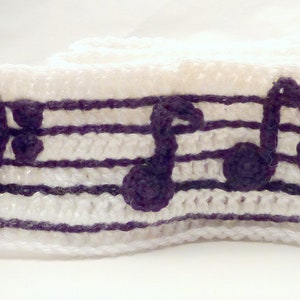 PATTERN Crochet Music Note Scarf Reversible Piano Scarf Bass Clef and ...