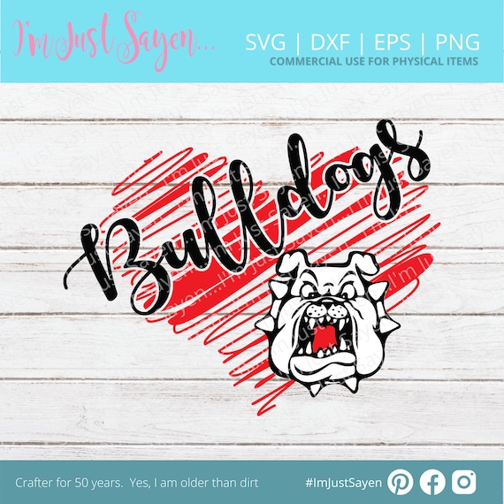 Bulldog FSU Bulldog Scribble Heart SVG Fresno State - Etsy