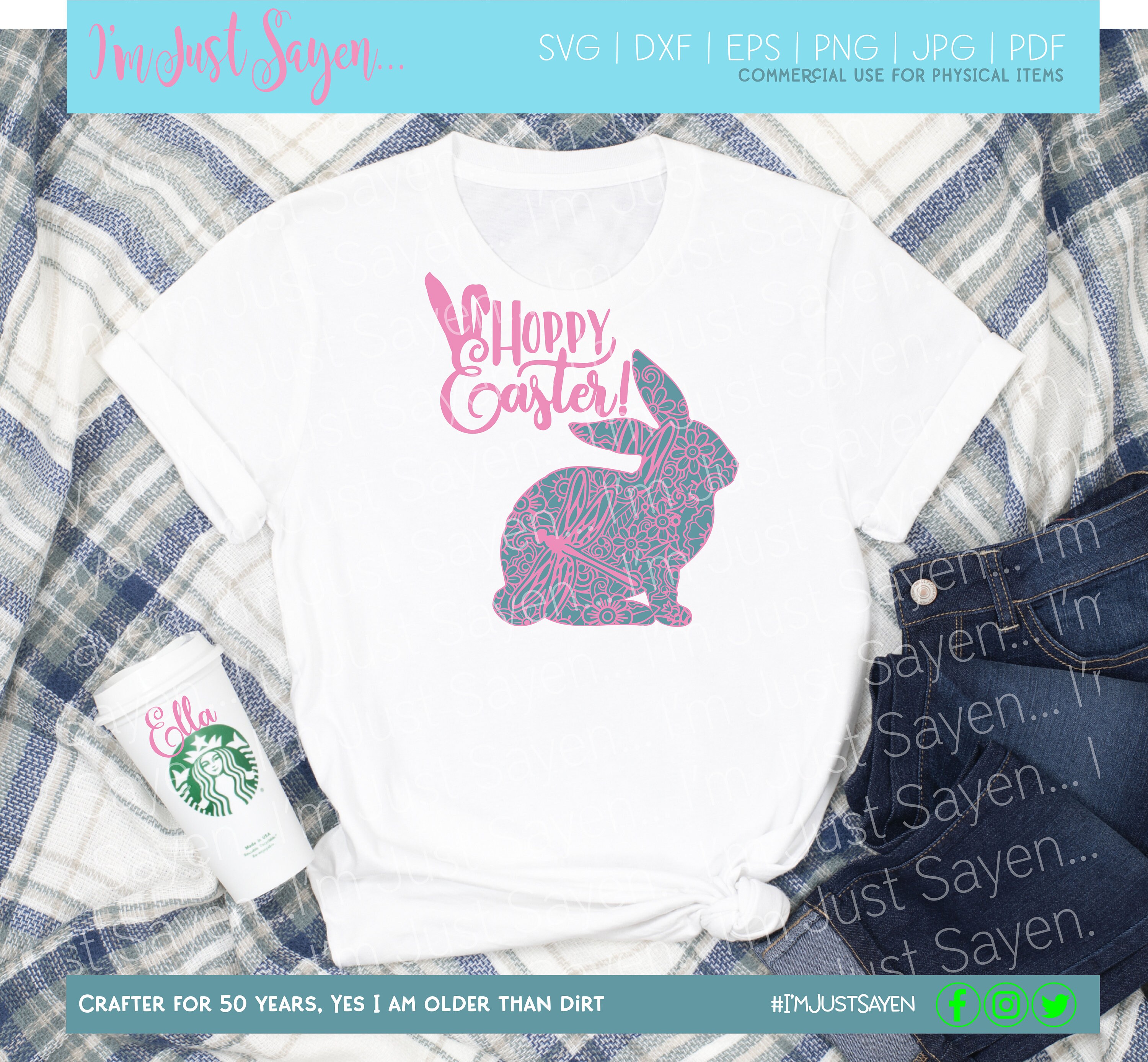 Easter Bunny SVG | Rabbit Mandela | Easter Floral Rabbit | Spring Svg ...