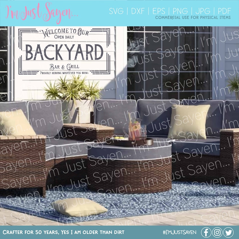 Welcome SVG Farmhouse Sign Welcome to Our Backyard SVG - Etsy