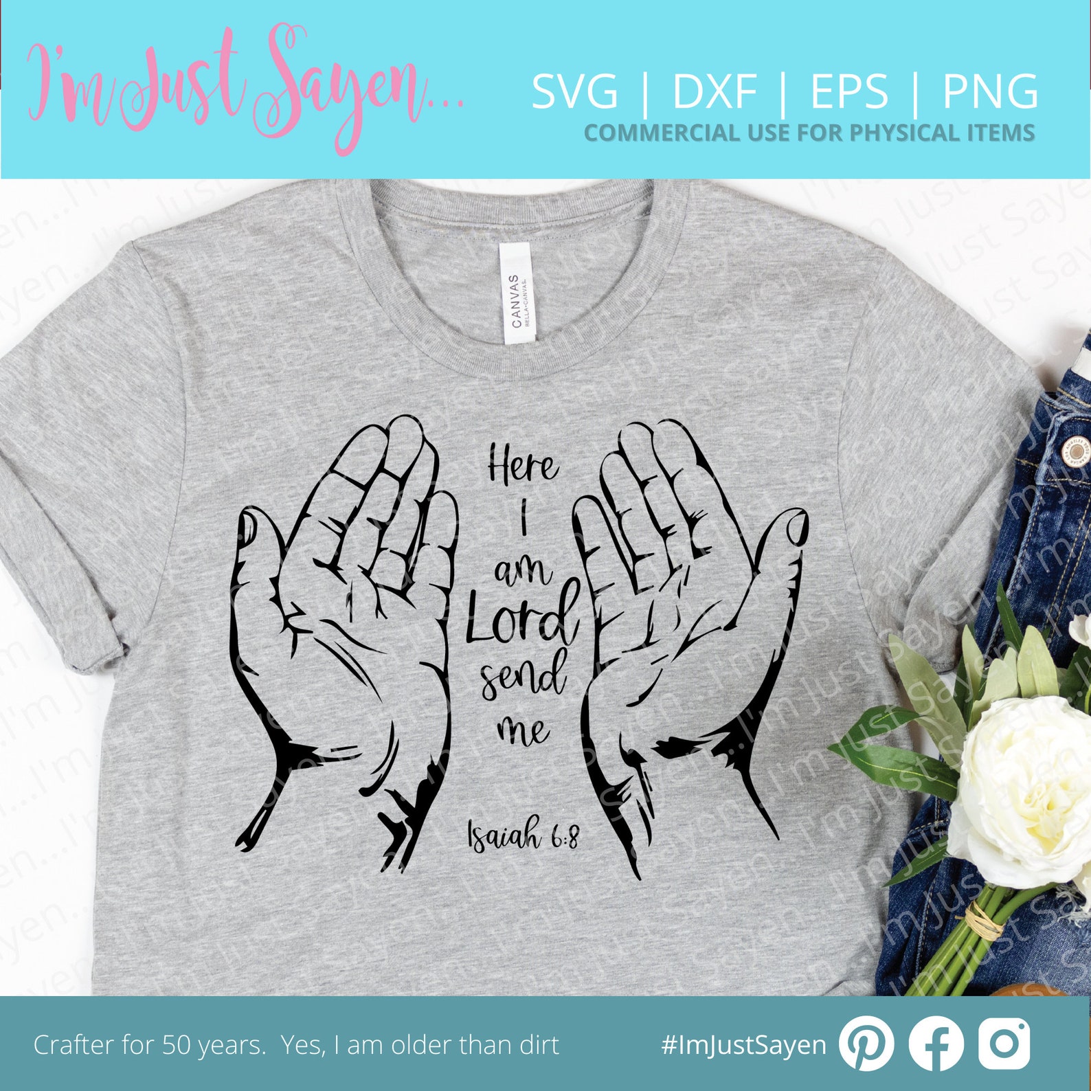 Here I Am Send Me Isaiah 6:8 SVG Christian Wall Art - Etsy